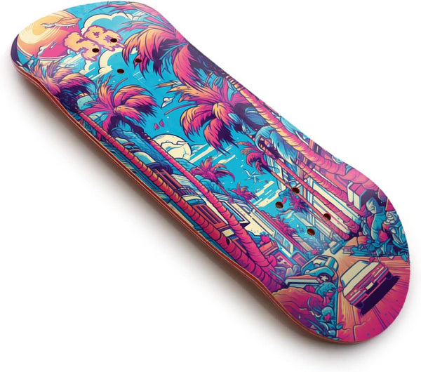 34mm Fingerboard Deck - Real Wood (5-Layers) Classic Popsicle Street S ...